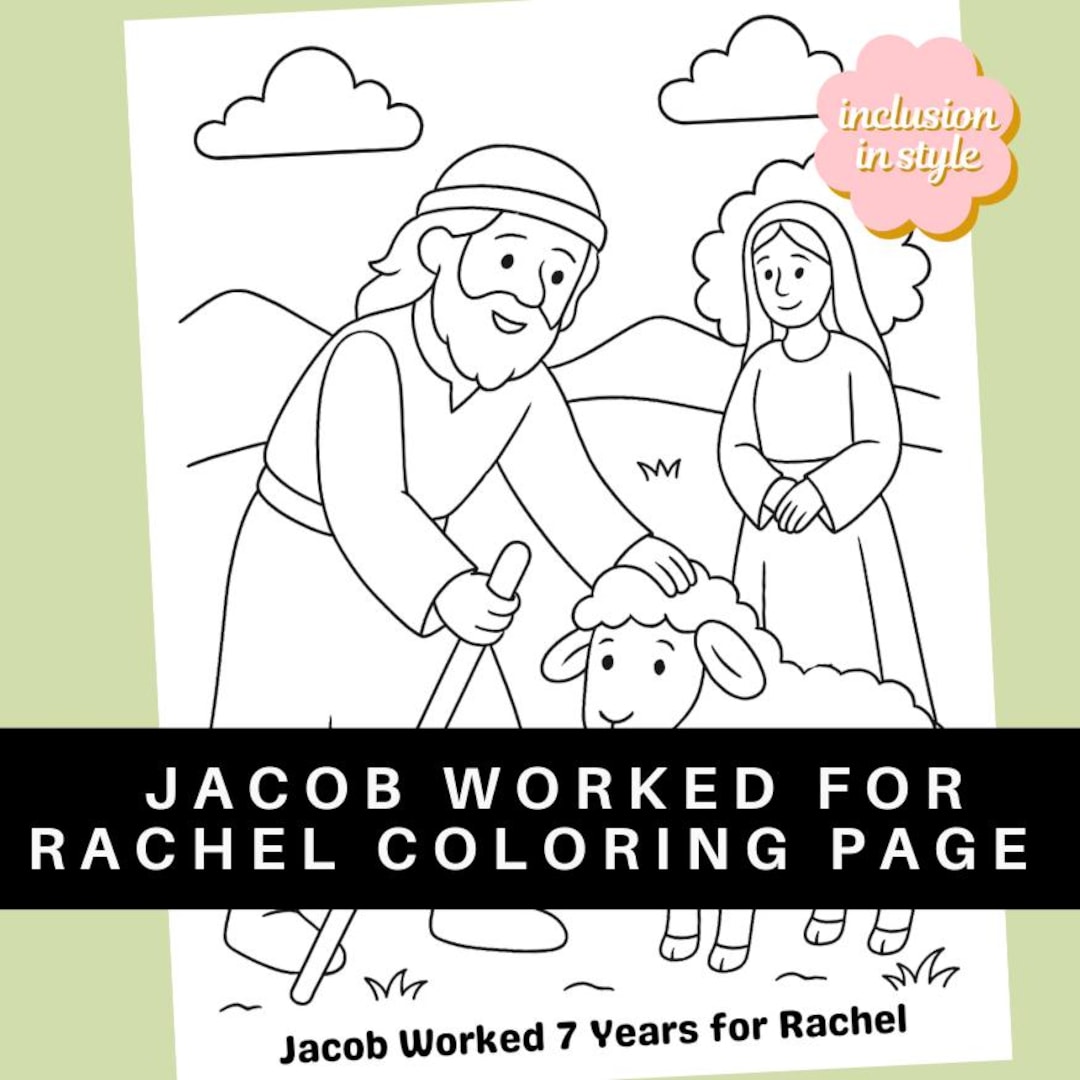 Jacob Worked for Rachel Genesis 29 Coloring Page | Sunday School Bible ...