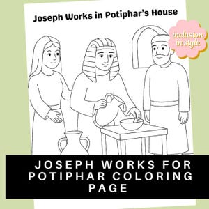 Joseph Works in Potiphar’s House Coloring Page | Genesis Bible Story ...