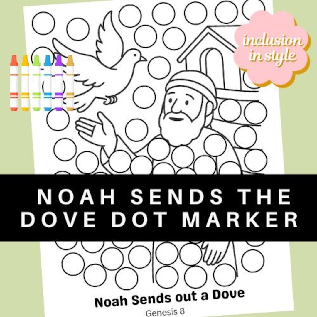 Noah Sends Out the Dove Dot Marker Coloring Page | Bible Story Activity ...