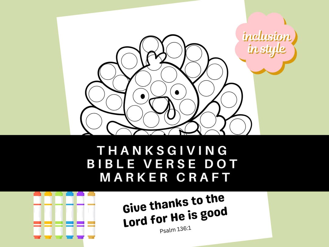 Thanksgiving Turkey Sunday School Church Bible Dot Marker Craft - Etsy