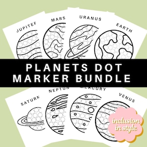 Solar System Dot Marker Coloring Pages | Planets + Earth Fine Motor ...