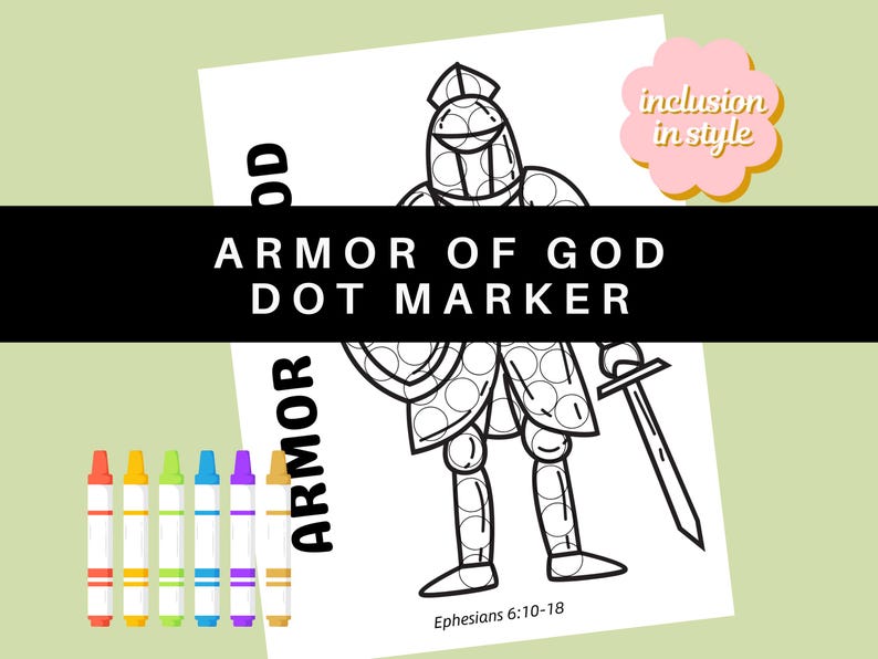 Armor of God Bible Dot Marker Sunday School Church - Etsy