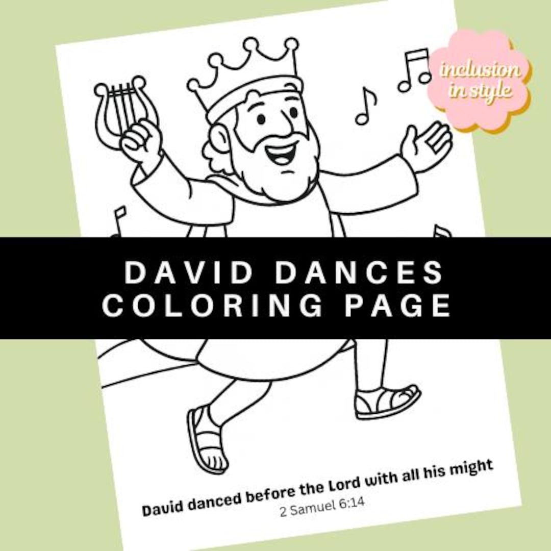 David Dancing Before the Lord Coloring Page | Bible Story Activity ...