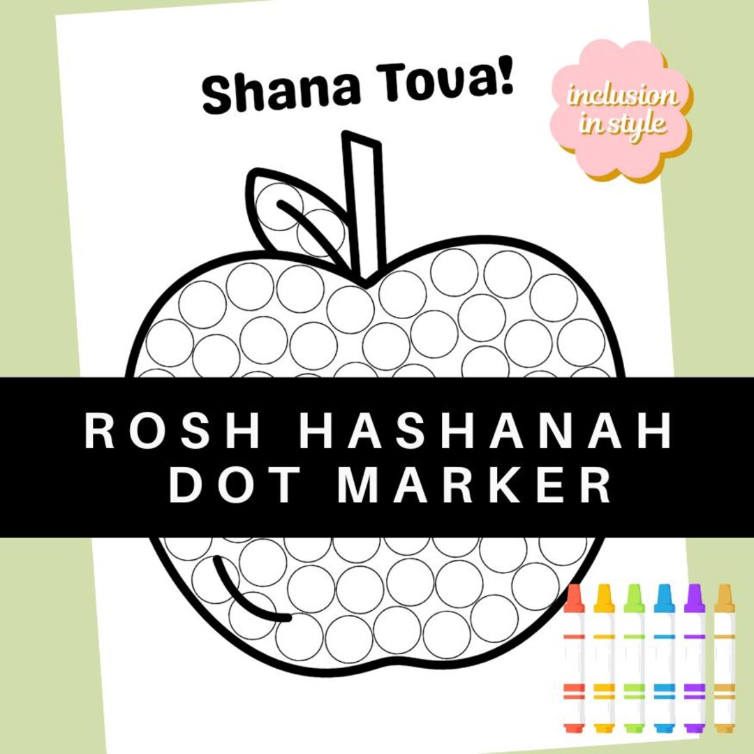 Rosh Hashanah Dot Marker Page | Shana Tova Apple - Etsy