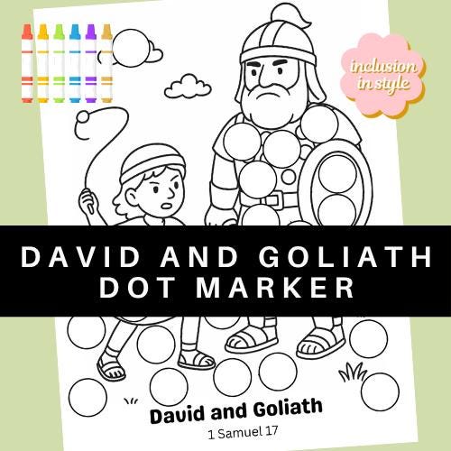 David and Goliath Dot Marker Coloring Page – Bible Activity - Etsy
