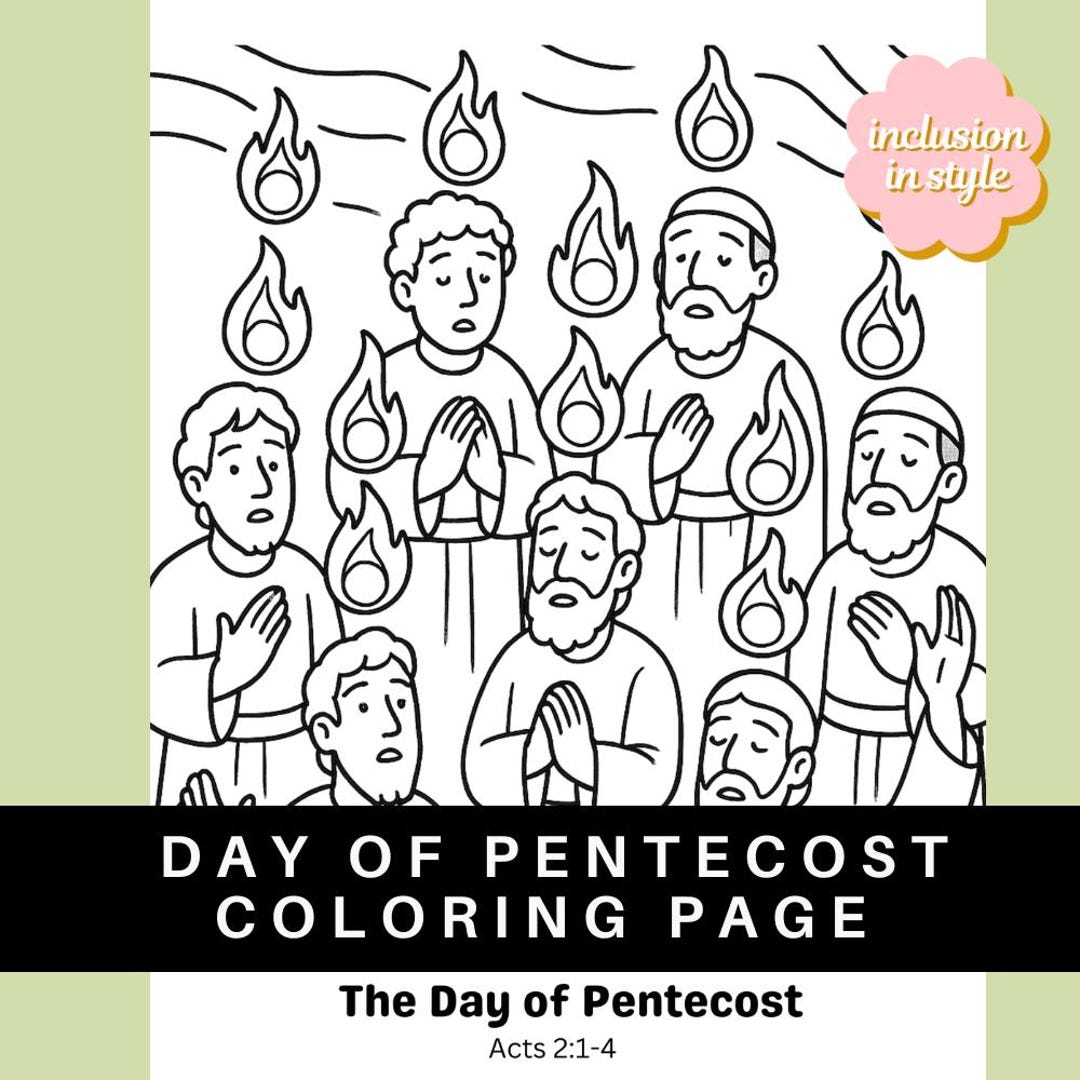 Day of Pentecost Coloring Page | Holy Spirit Bible Story Activity for ...