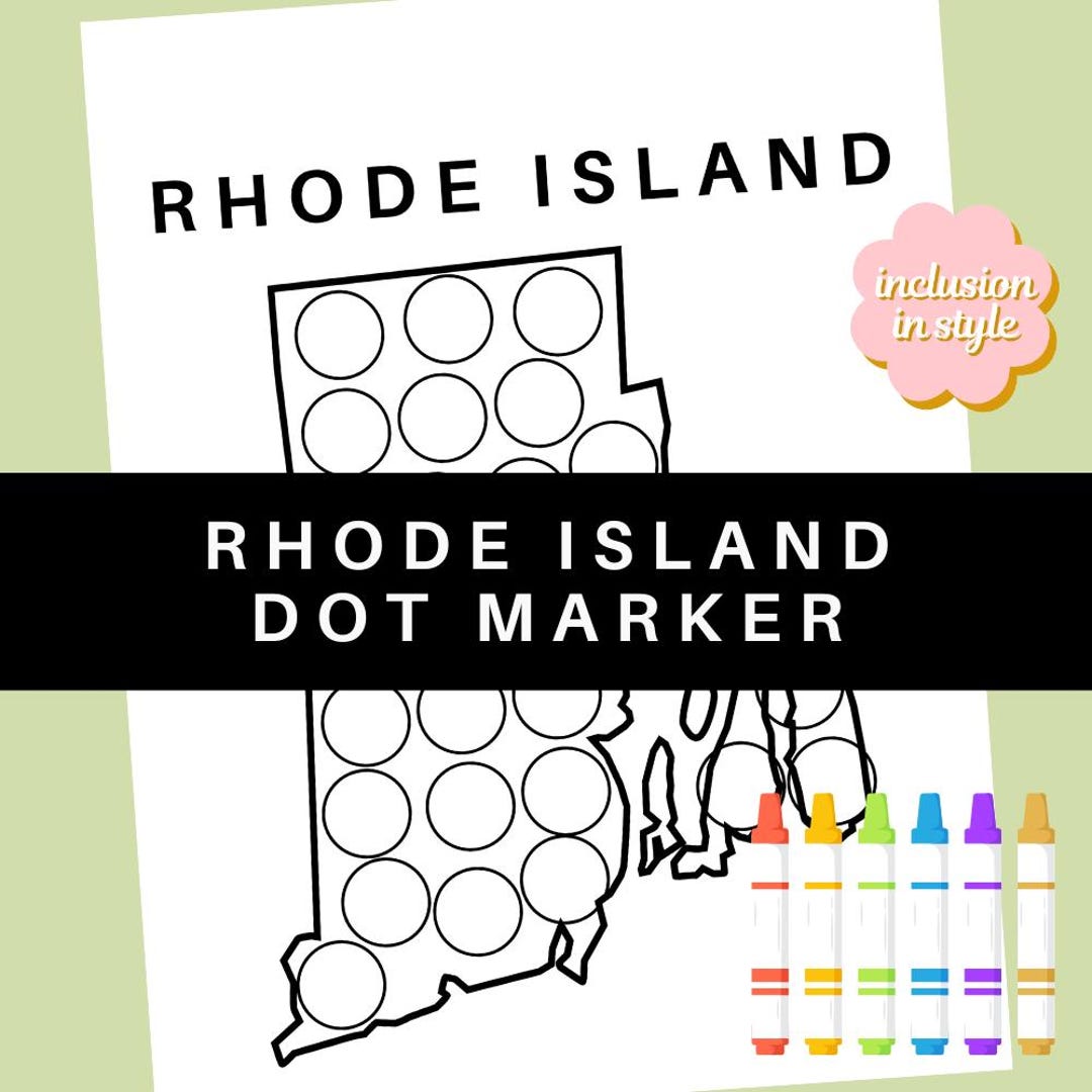 Rhode Island Dot Marker Coloring Page | State-themed Fine Motor ...