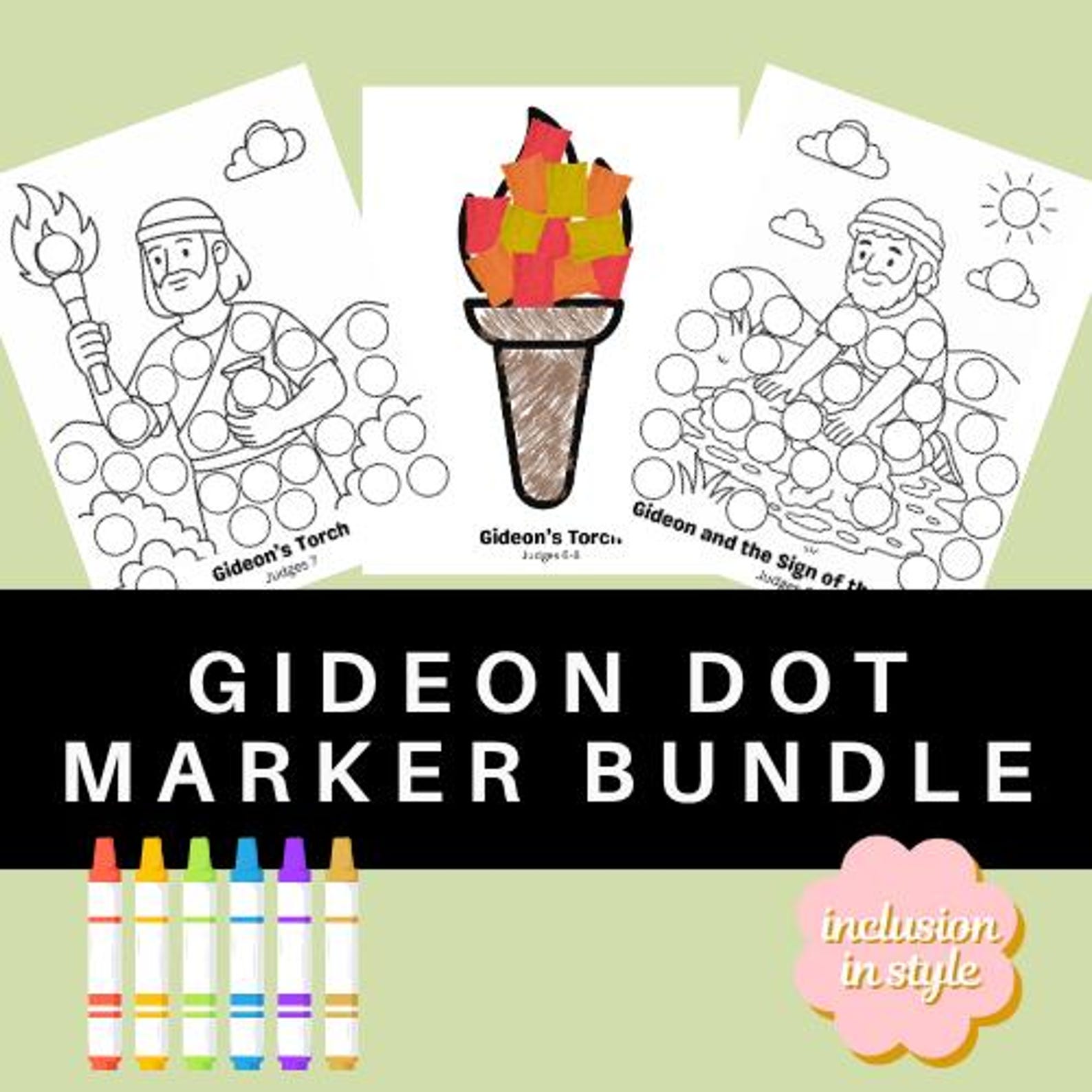 Gideon Bible Story Activity Pack – Dot Marker & Tissue Paper Craft ...