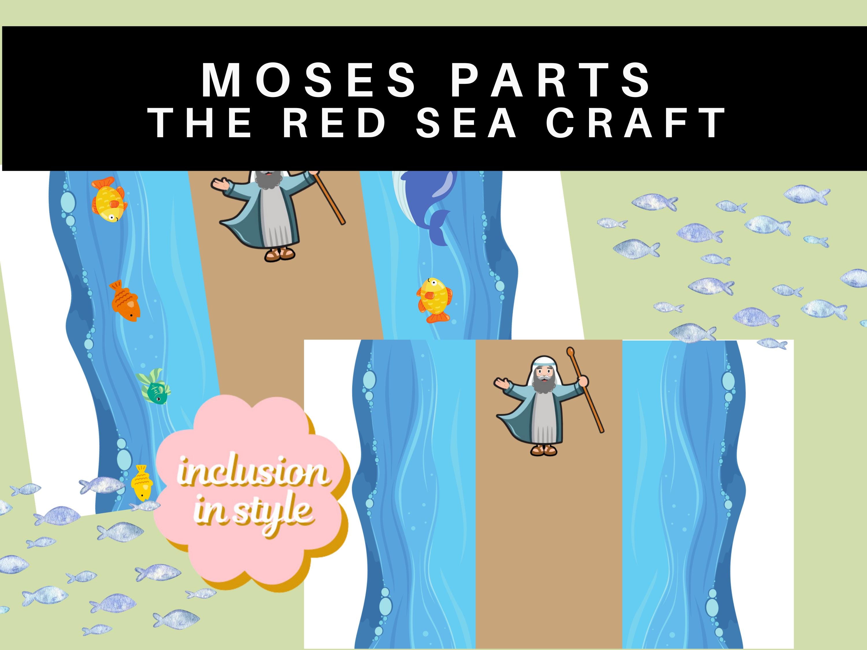 Moses Parts the Red Sea Craft Sticker Activity - Etsy