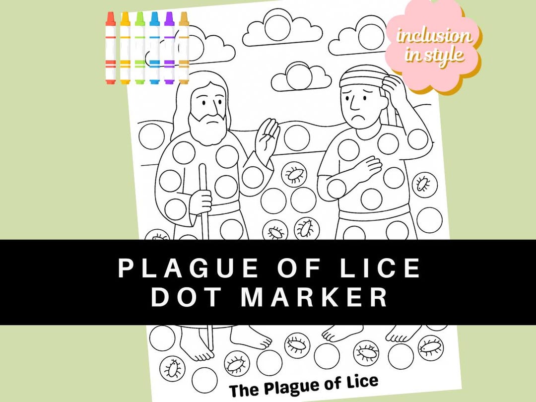 The Plague of Lice Dot Marker Coloring Page | Bible Story of Moses ...