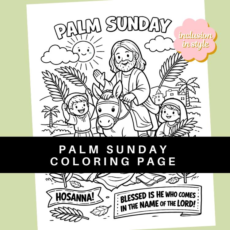 Palm Sunday Coloring Page | Jesus’ Triumphal Entry | Christian Easter ...