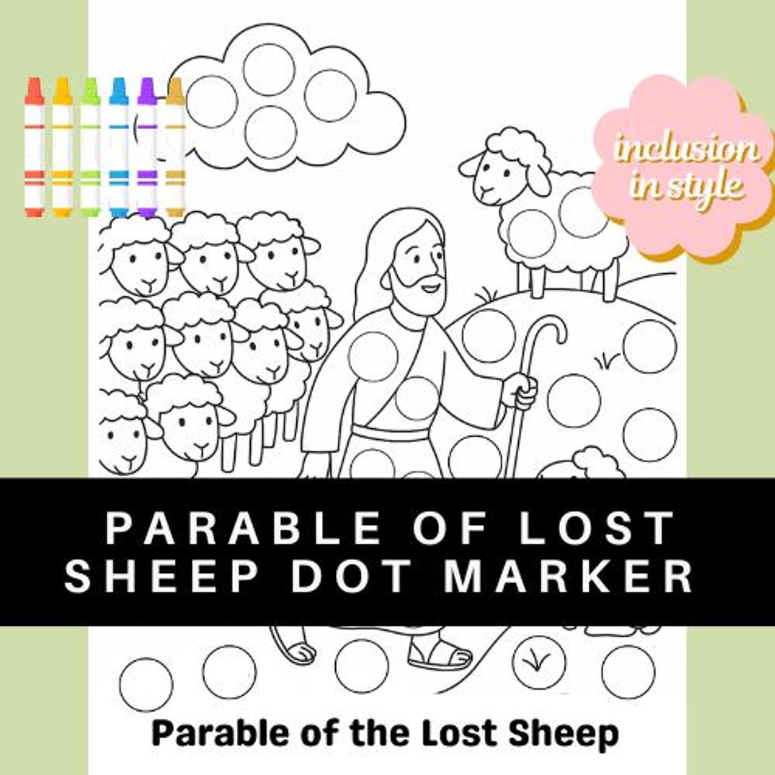 Parable of the Lost Sheep Dot Marker Activity | Bible Story Craft - Etsy
