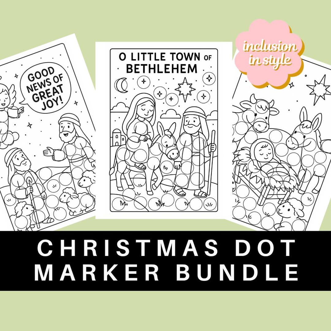 Nativity Dot Marker Coloring Pages Bundle | Christian Christmas ...