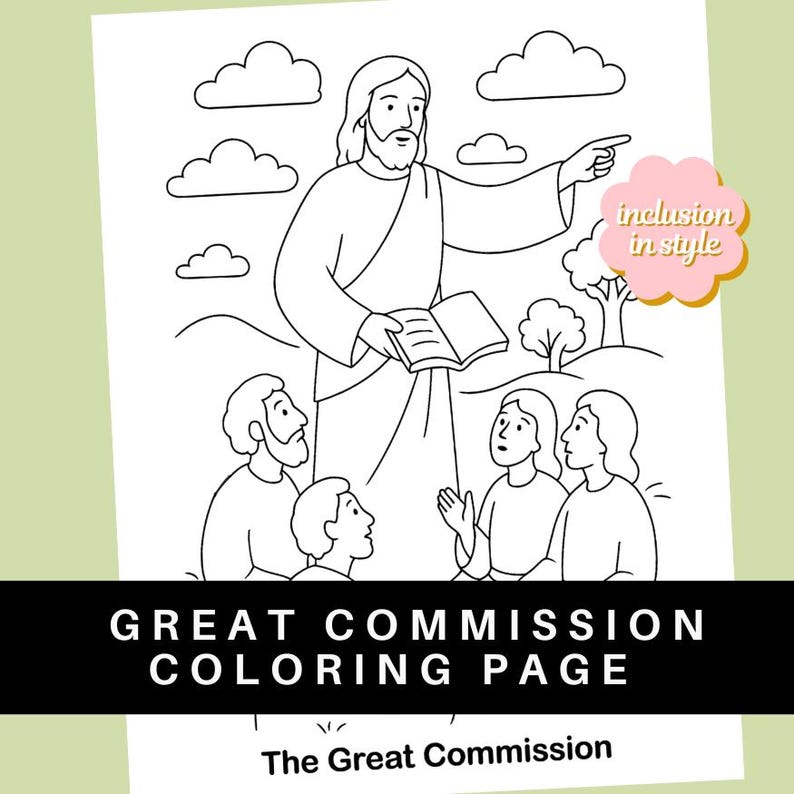 The Great Commission Coloring Page | Sunday School Bible Printable - Etsy