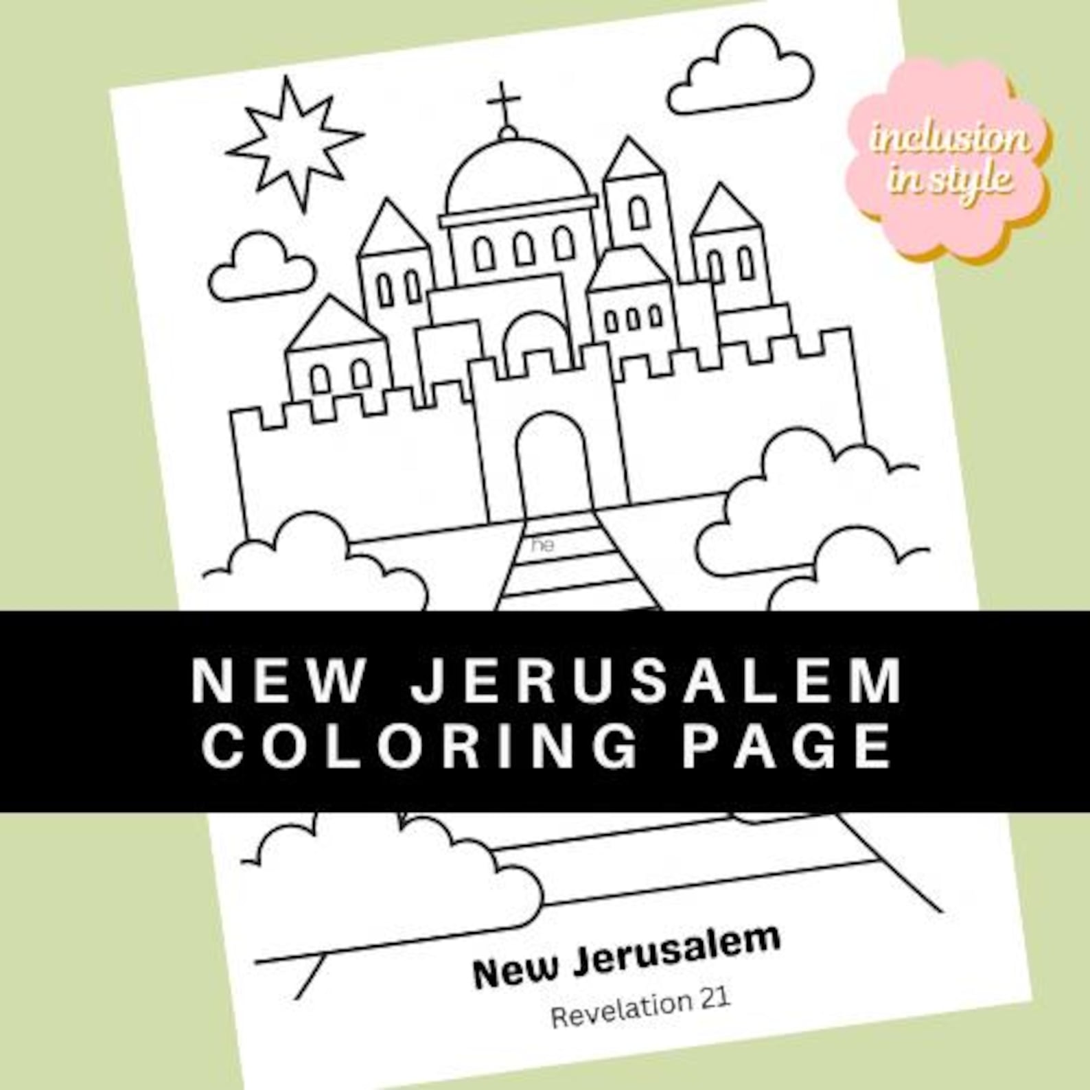 New Jerusalem Coloring Page | Bible Story Activity | Revelation Sunday ...