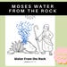 Moses Water From the Rock Bible Coloring Page Tinsel Activity - Etsy
