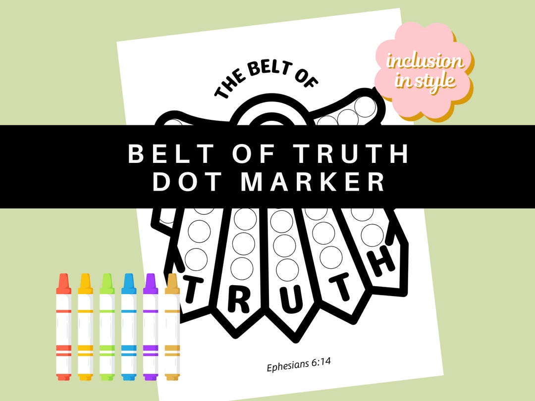 Belt of Truth Bible Dot Marker Sunday School Church Craft - Etsy