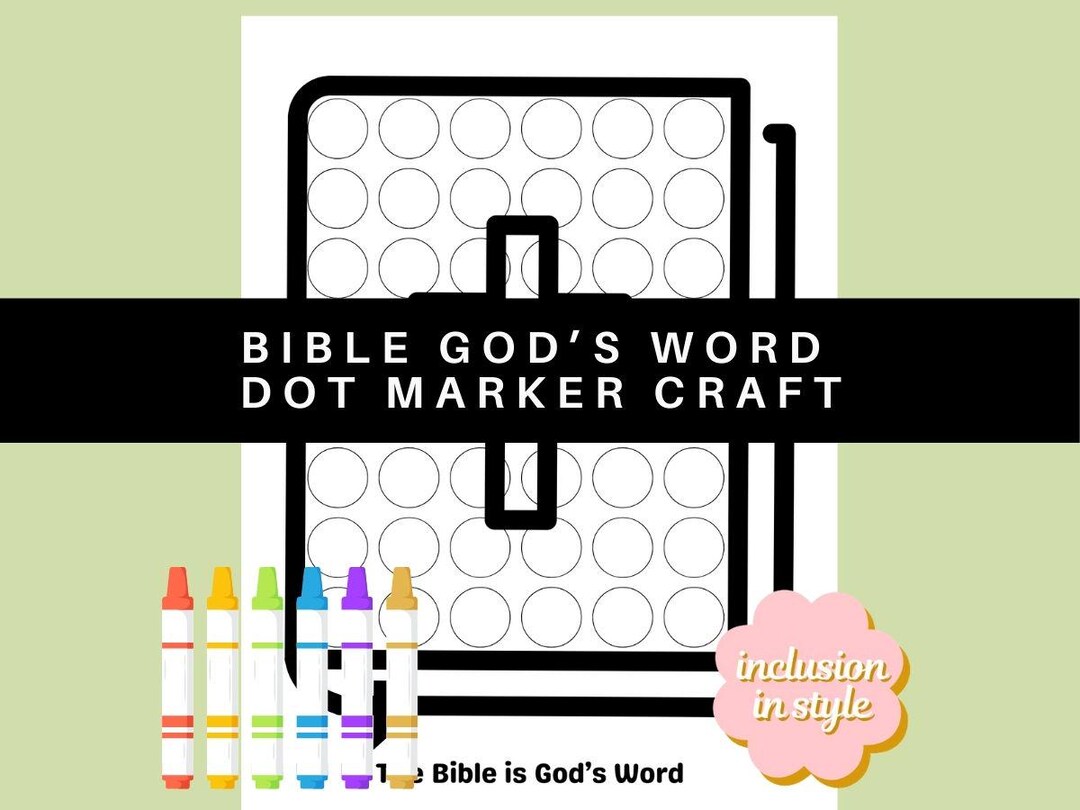 The Bible is God's Word Dot Marker Sunday School Church Craft - Etsy