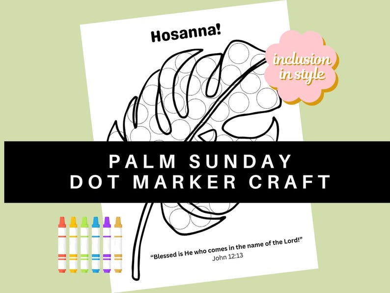 Hosanna Palm Sunday Easter Palm Leaf Bible Dot Marker Sunday School ...