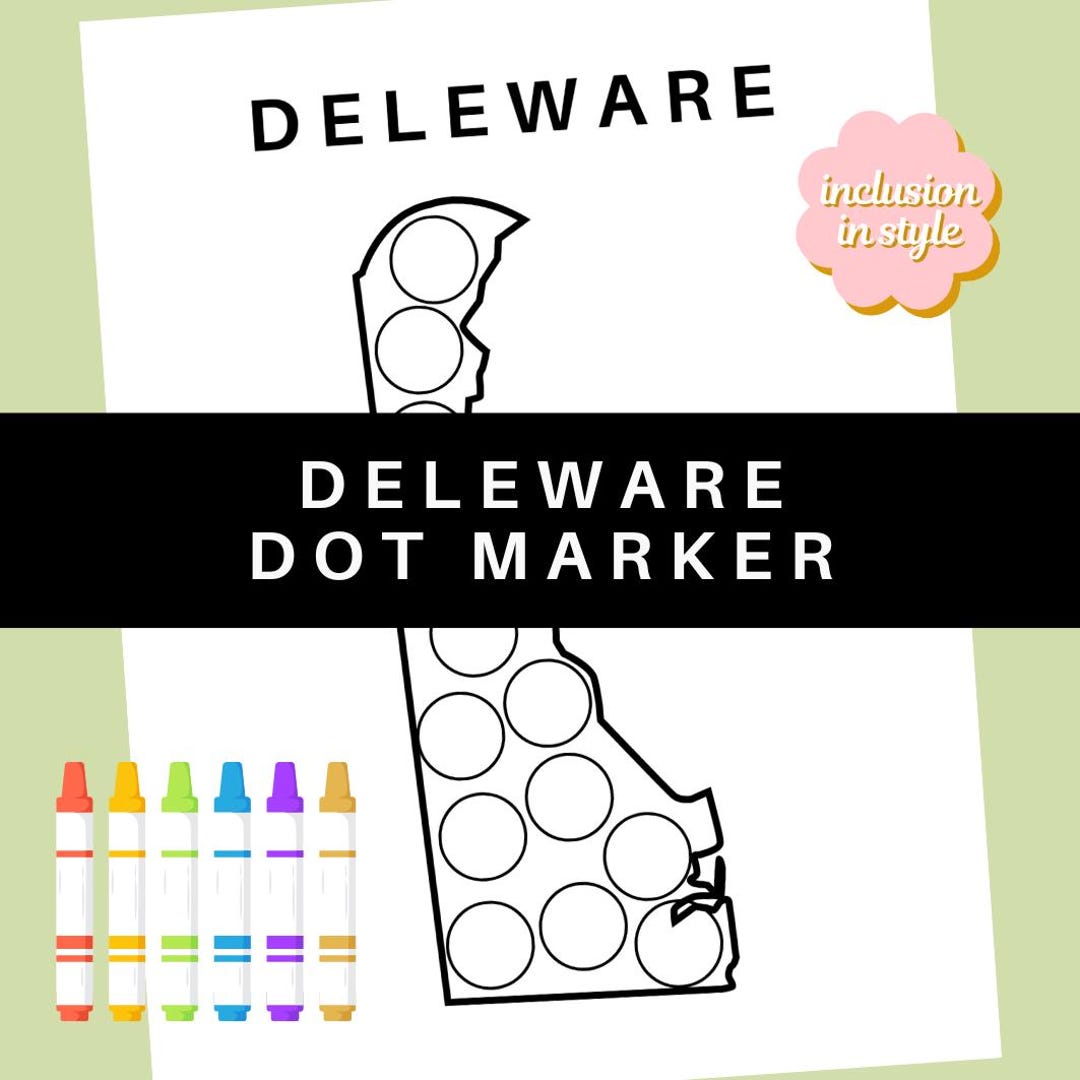 Delaware Dot Marker Coloring Page | State-themed Fine Motor Activity - Etsy