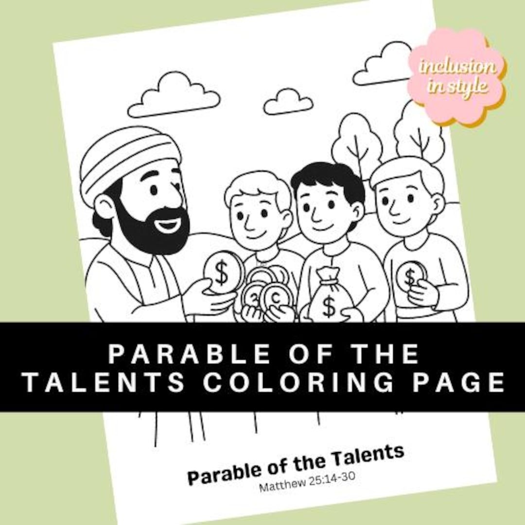 Parable of the Talents Coloring Page | Bible Story Activity | Teachings ...
