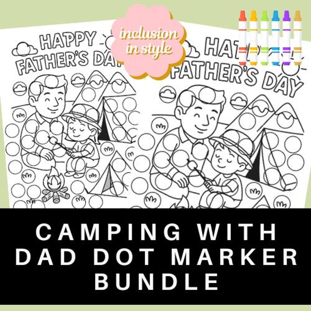 Father & Child Camping Dot Marker Pages Bundle - Etsy