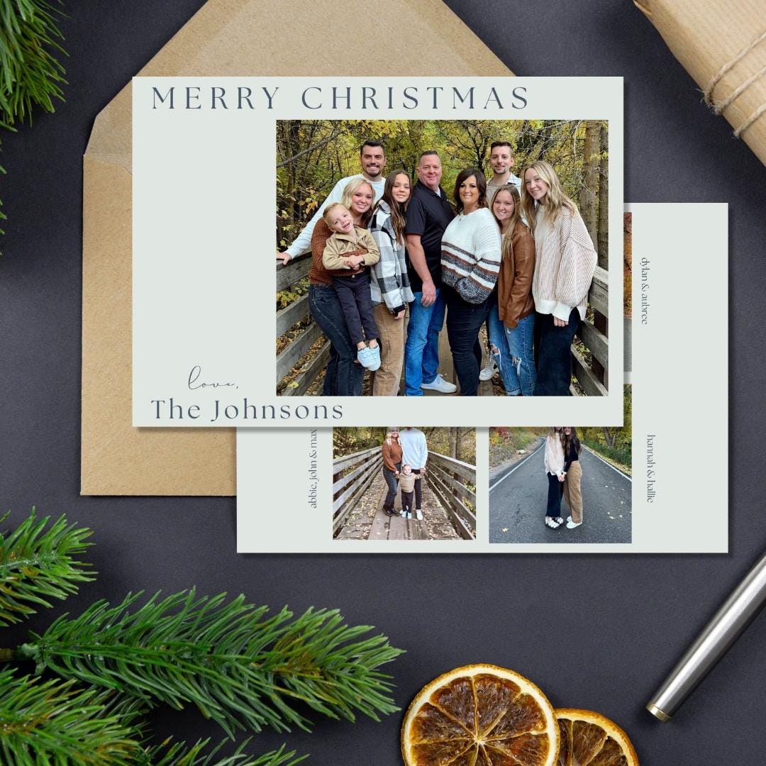 Family Photo Christmas Card Template: DIY Holiday Card (digital) - Etsy