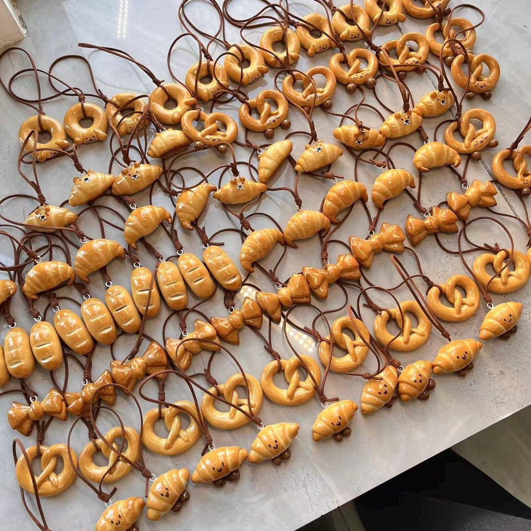 Handmade Real Bread Keychain & Bag Charm | Cute Pretzel, Donut, Cat ...