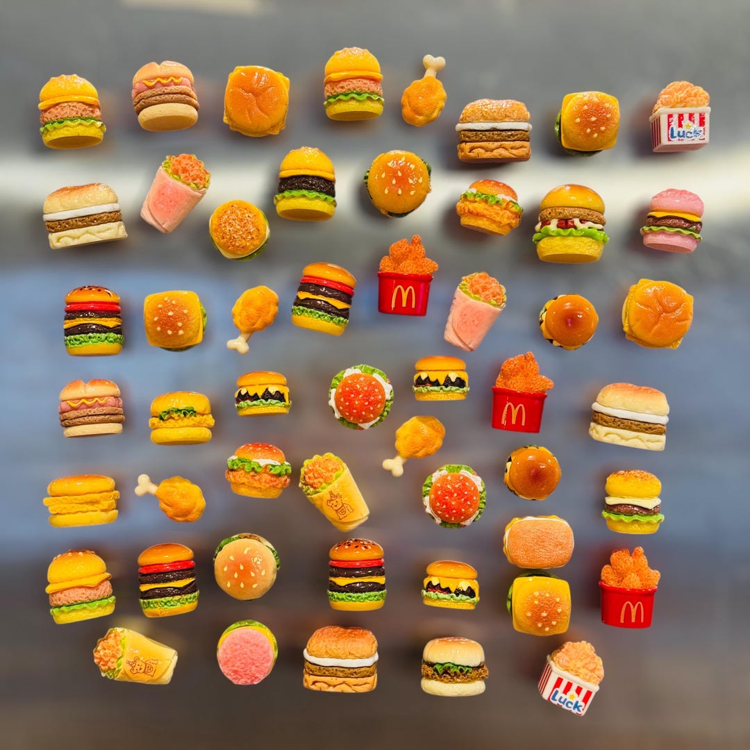 Random Fast Food Magnet Set: Resin Clay Fridge Magnets - Surprise Lucky ...