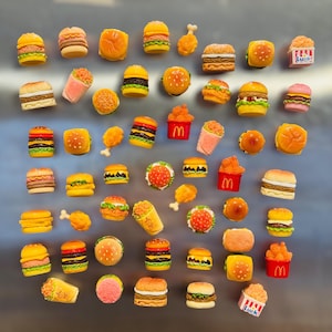 Random Magnet Set | Burgers, Food Magnets, Cute Decors, Refrigerator ...