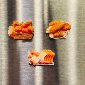 12 Pcs Food-themed Magnet Set | Handmade Kitchen Magnets | Cute Bread ...