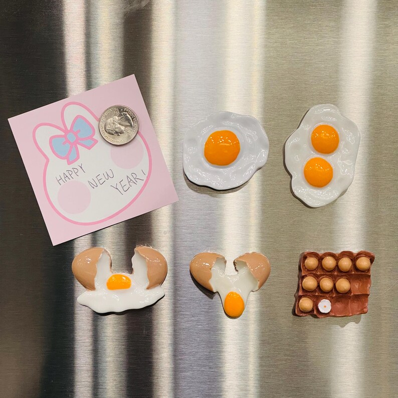 Handmade Egg Magnet Set: Fun Kitchen Refrigerator Decor - Etsy