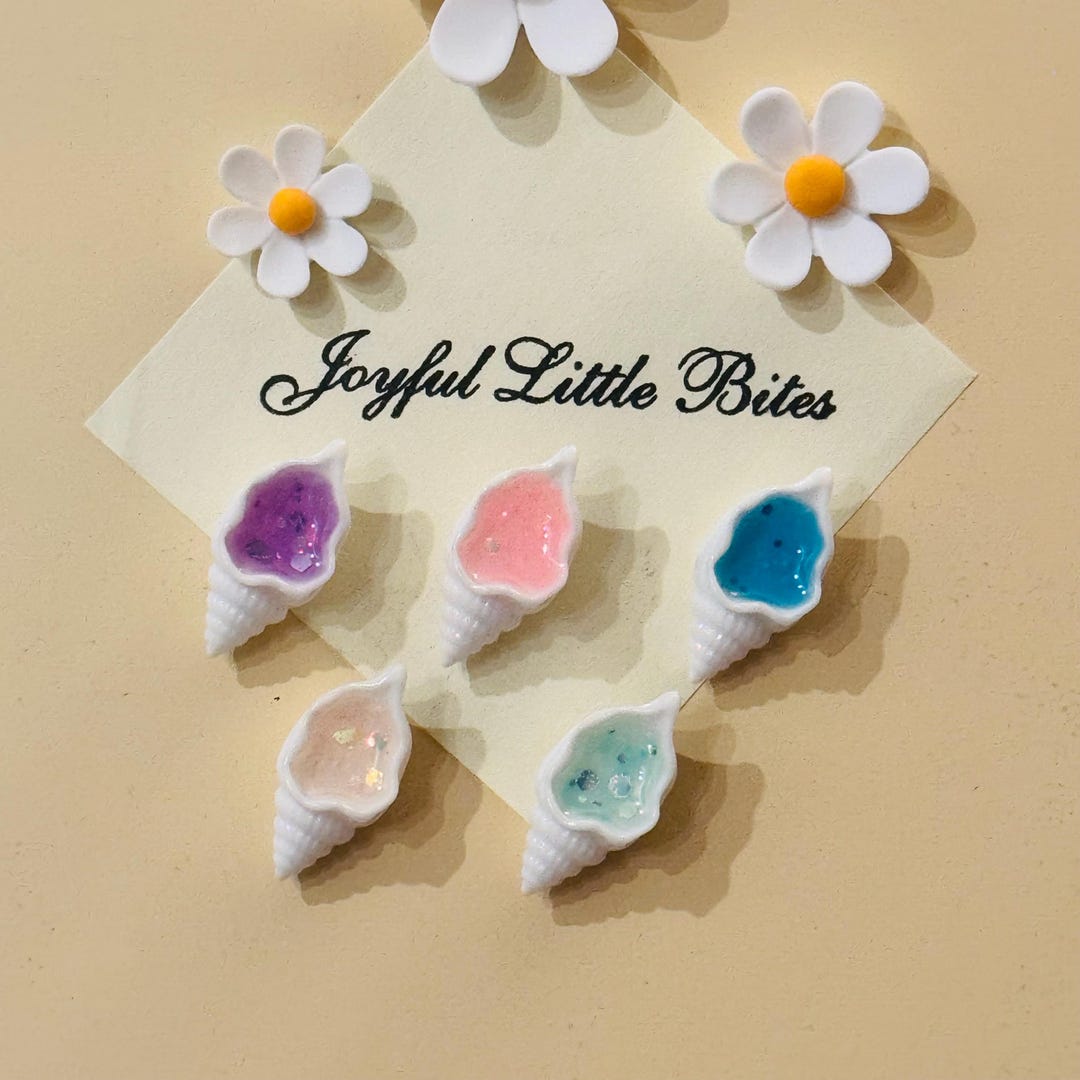 5 Pcs Handmade Seashell Magnets | Colorful Beach Decor | Mini Fridge ...