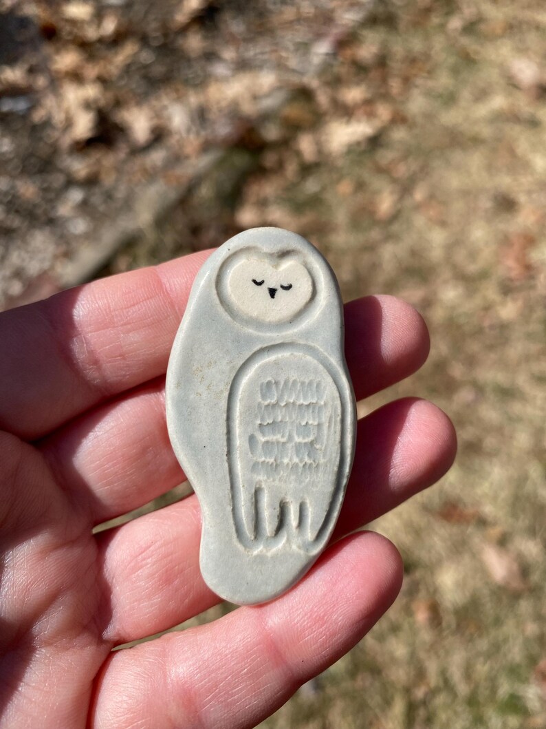 Handcrafted Blue Ceramic Owl Fridge Magnet - Kawaii Owl Handmade Magnet ...