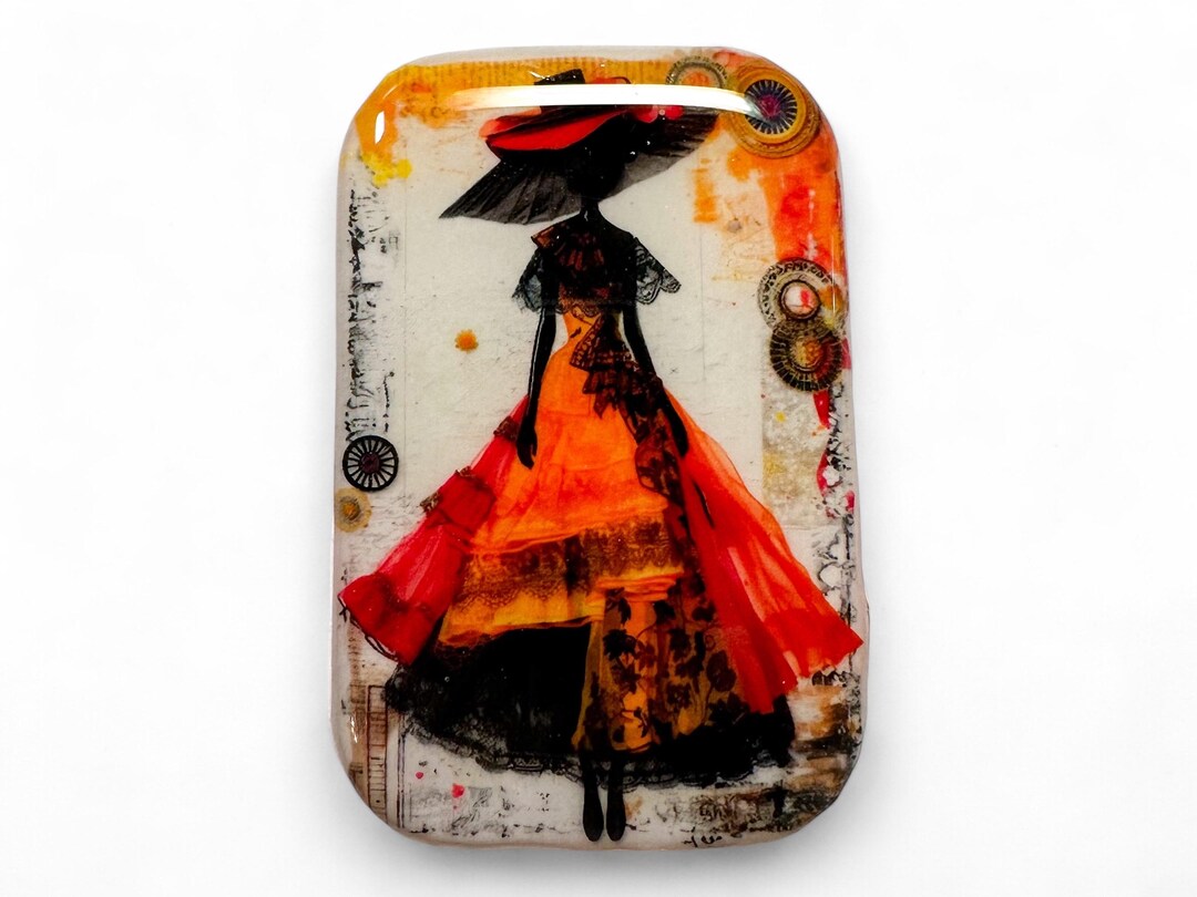 Silhouetted Beauty Rectangle 35mm X50mm Rounded Rectangle - Etsy