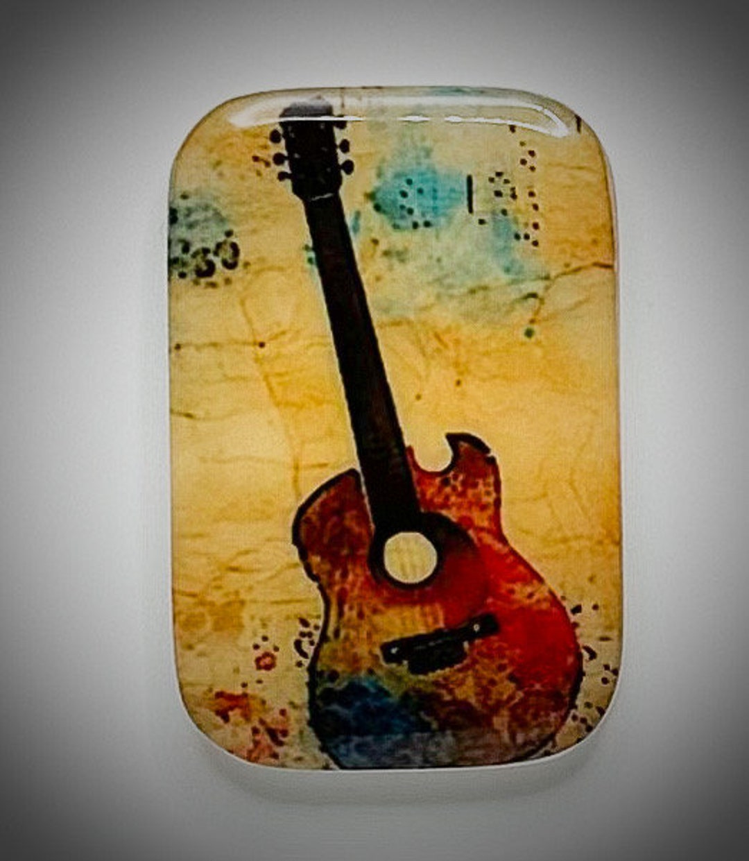 Guitar 35 X 50mm Rounded Rectangle - Etsy