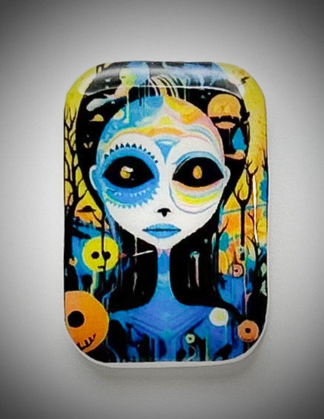 Halloween Neon Zombie Girl 30 X 45mm Rounded Rectangle - Etsy