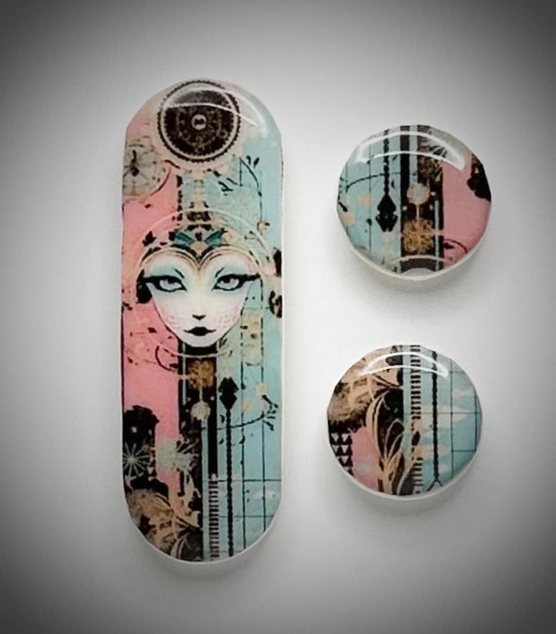 Whimsical Print 20 X 60mm Long Oval 20mm Rounds - Etsy