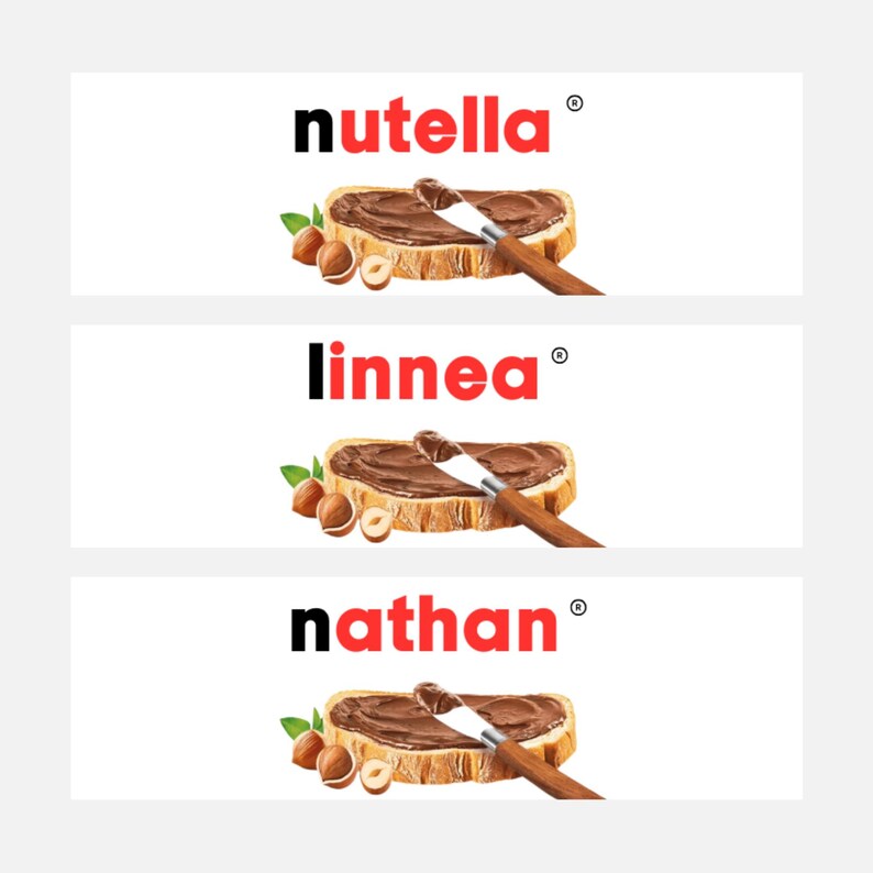 Nutella Vinyl Label | Sticker, Personalized Chocolate, Funny Novelty ...