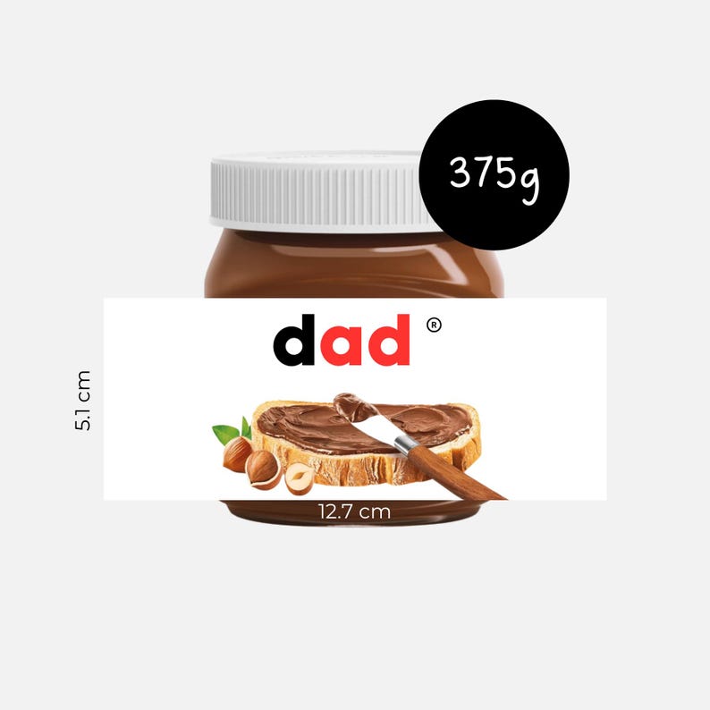 Nutella Vinyl Label | Sticker, Personalized Chocolate, Funny Novelty ...