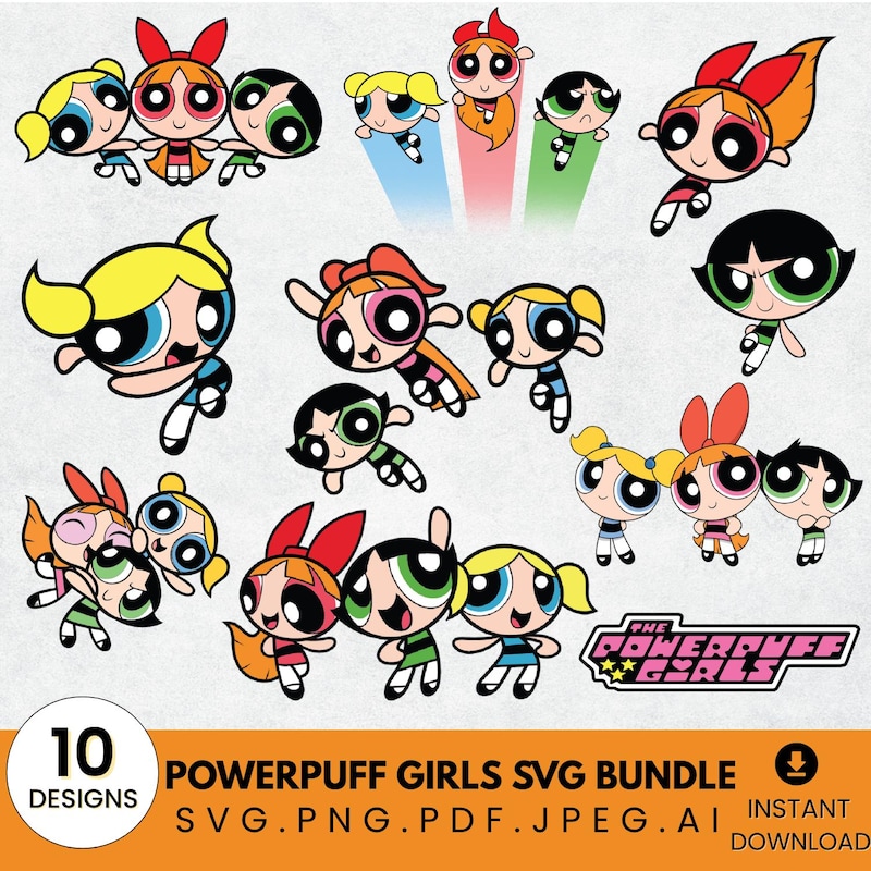 Powerpuff Girls Clip Art - Etsy