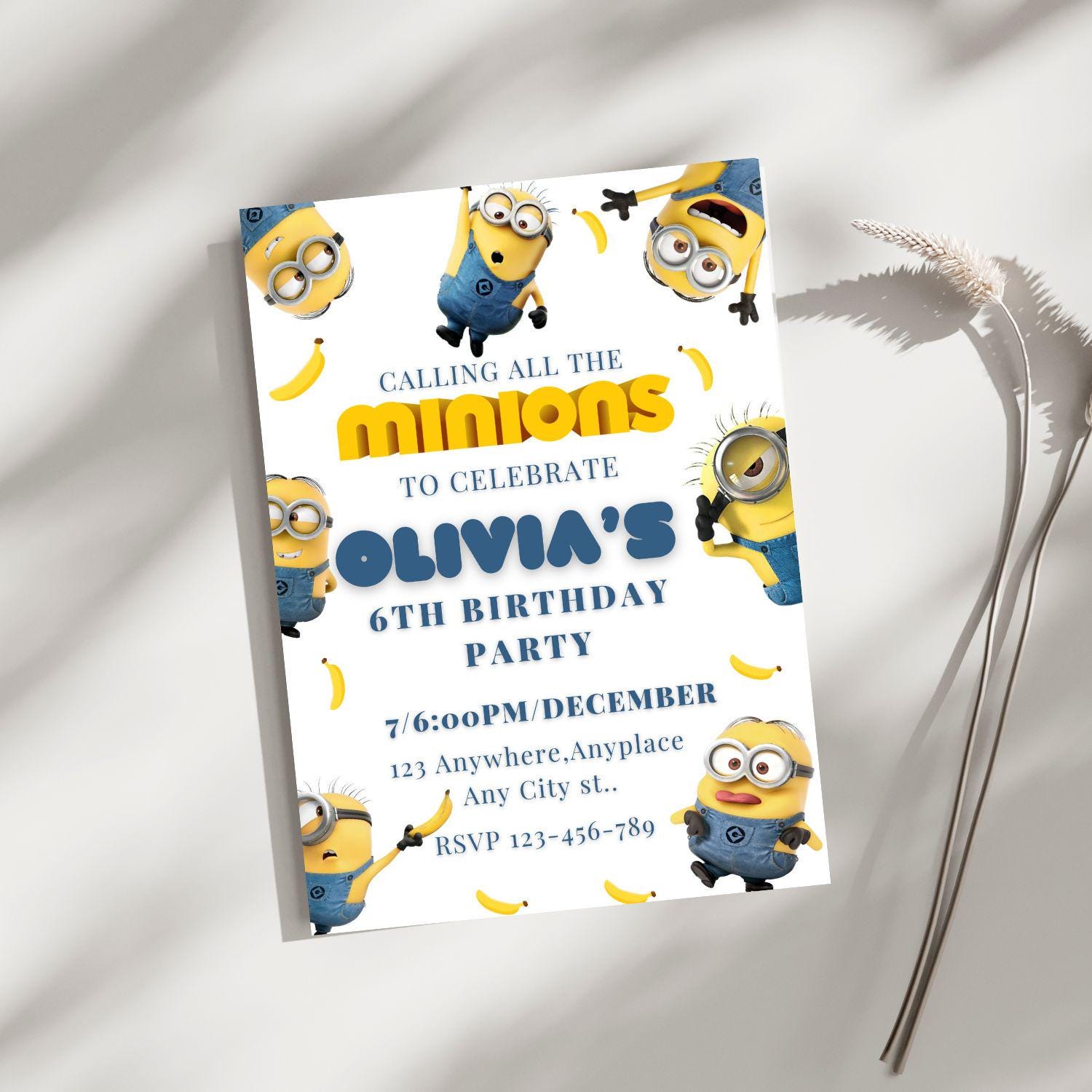 Minions Birthday Invitation, Minions Theme, Digital Minions Birthday ...
