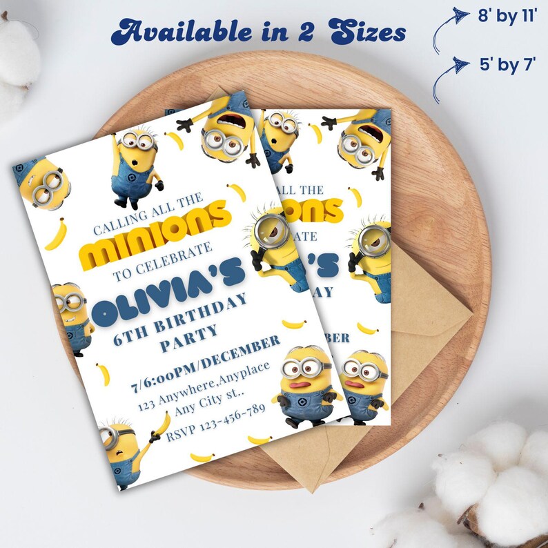 Minions Birthday Invitation, Minions Theme, Digital Minions Birthday ...