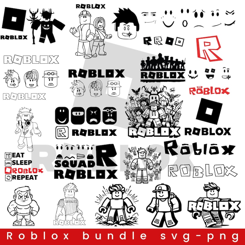 Roblox SVG Bundle: Gaming Graphics for Cricut (PNG, Font) - Etsy