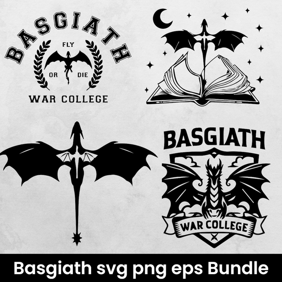 Basgiath War College SVG Bundle: Fourth Wing Dragon Designs (PNG, EPS ...
