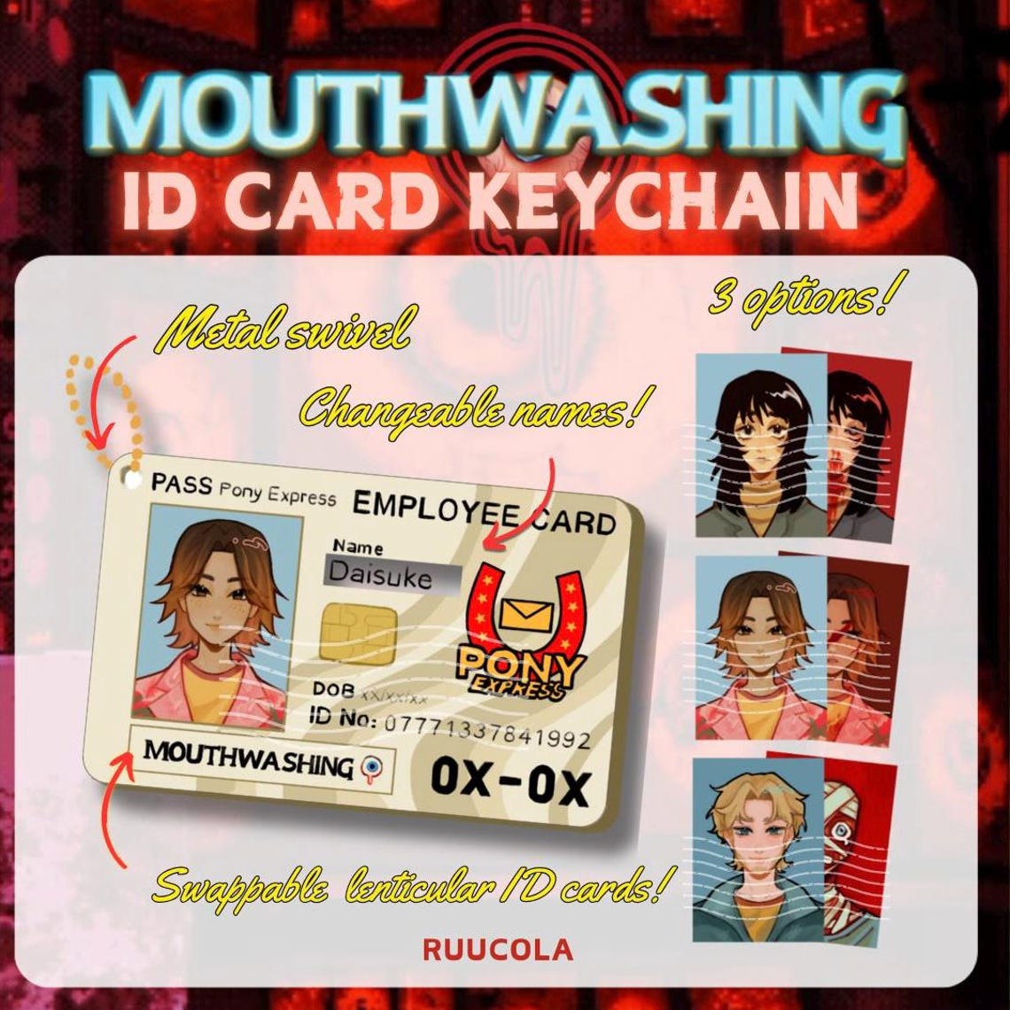 Pre-order: Mouthwashing Lenticular ID Card Keychain - Etsy Canada