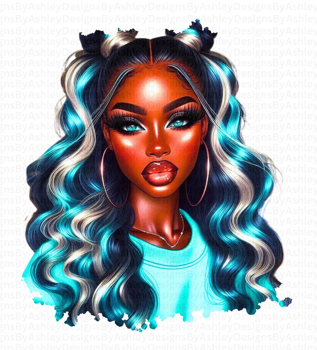 Bundle 4 Boujee Females Png, Boujee Blue Female Png, Transparent Png - Etsy