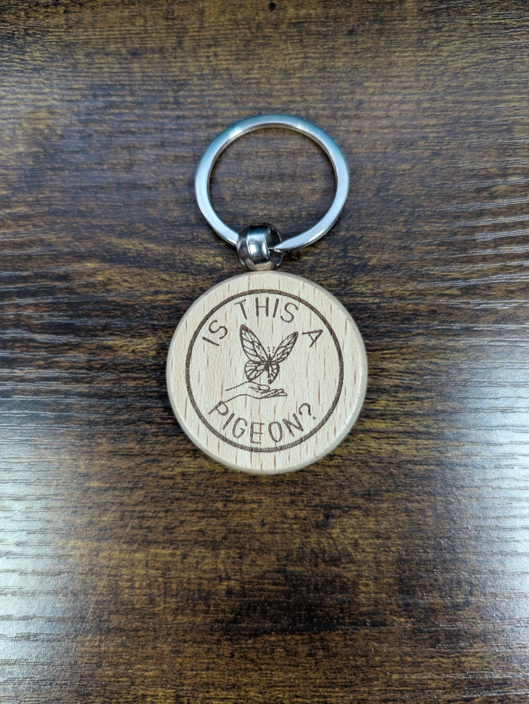 Pigeon Meme Keychain (customizable) - Unique Keychain, Laser Engraved ...
