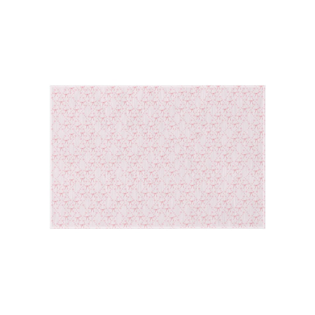 Outdoor Indoor Rug, Coquette Room Decor, Pink Bow Rug, Balletcore Dorm ...