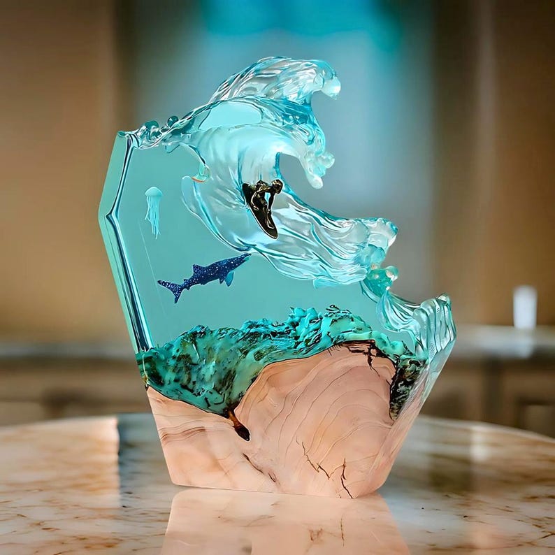 Handmade Sea Themed Resin Night Light - Etsy